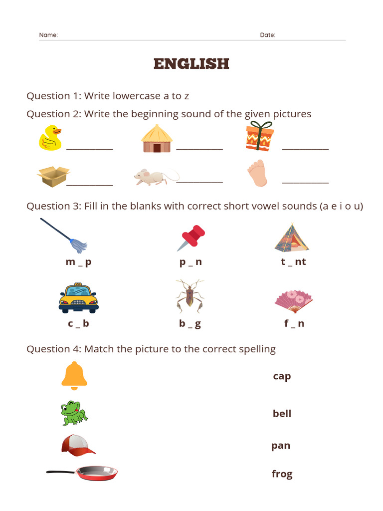 English UKG Sample Questions | PDF | Language Families | Languages