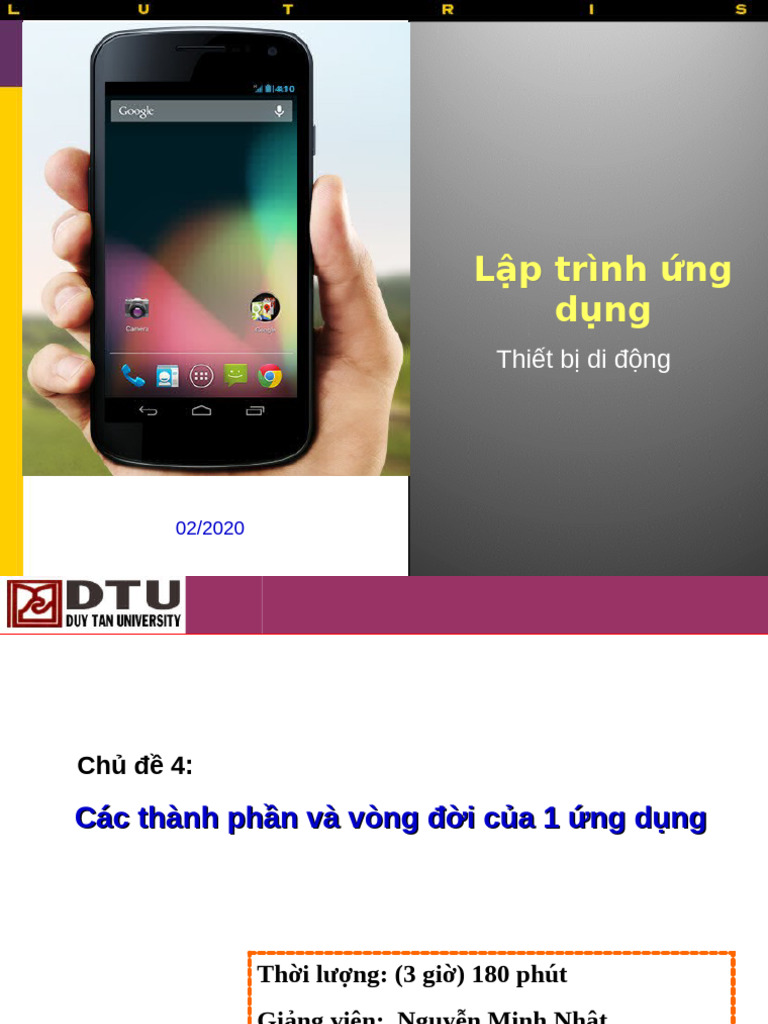 CR 424 - Lap Trinh Ung Dung Cho Cac Thiet Bi Di Dong - 2020S - Lecture Slides - 4 | PDF
