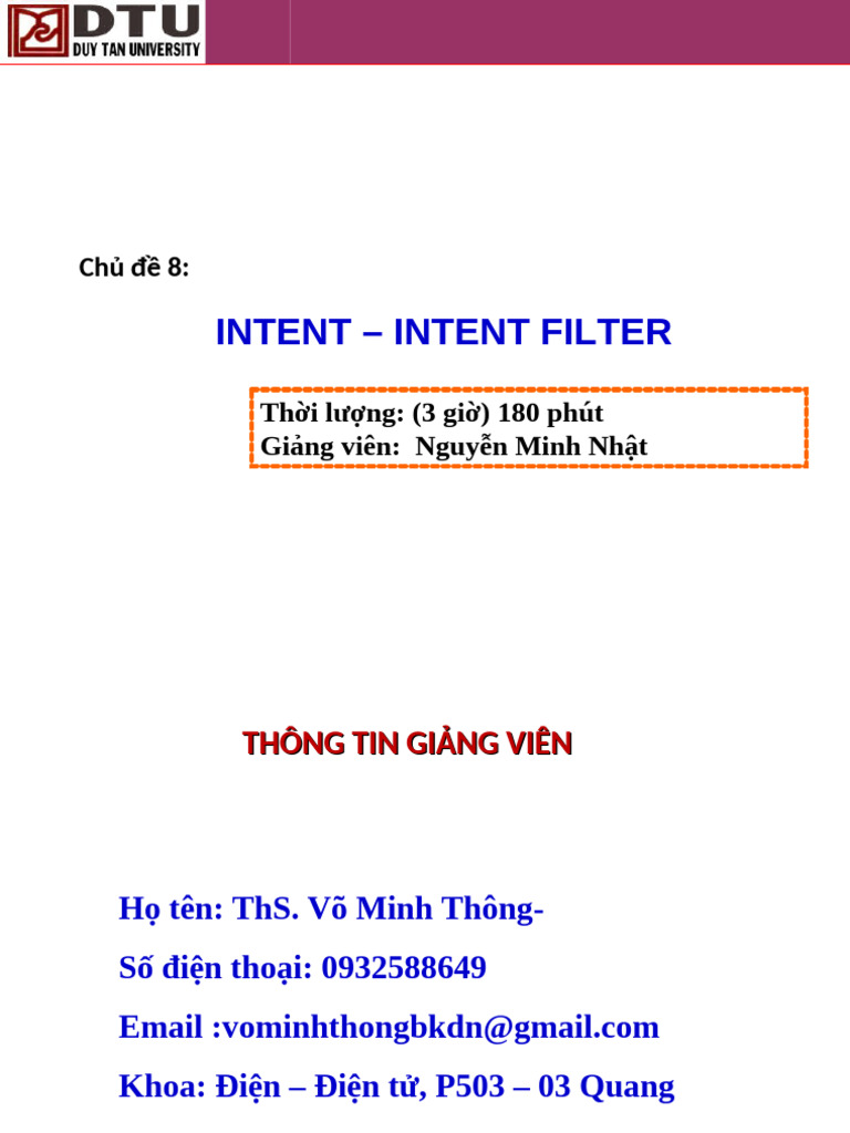 CR 424 - Lap Trinh Ung Dung Cho Cac Thiet Bi Di Dong - 2020S - Lecture Slides - 8 | PDF