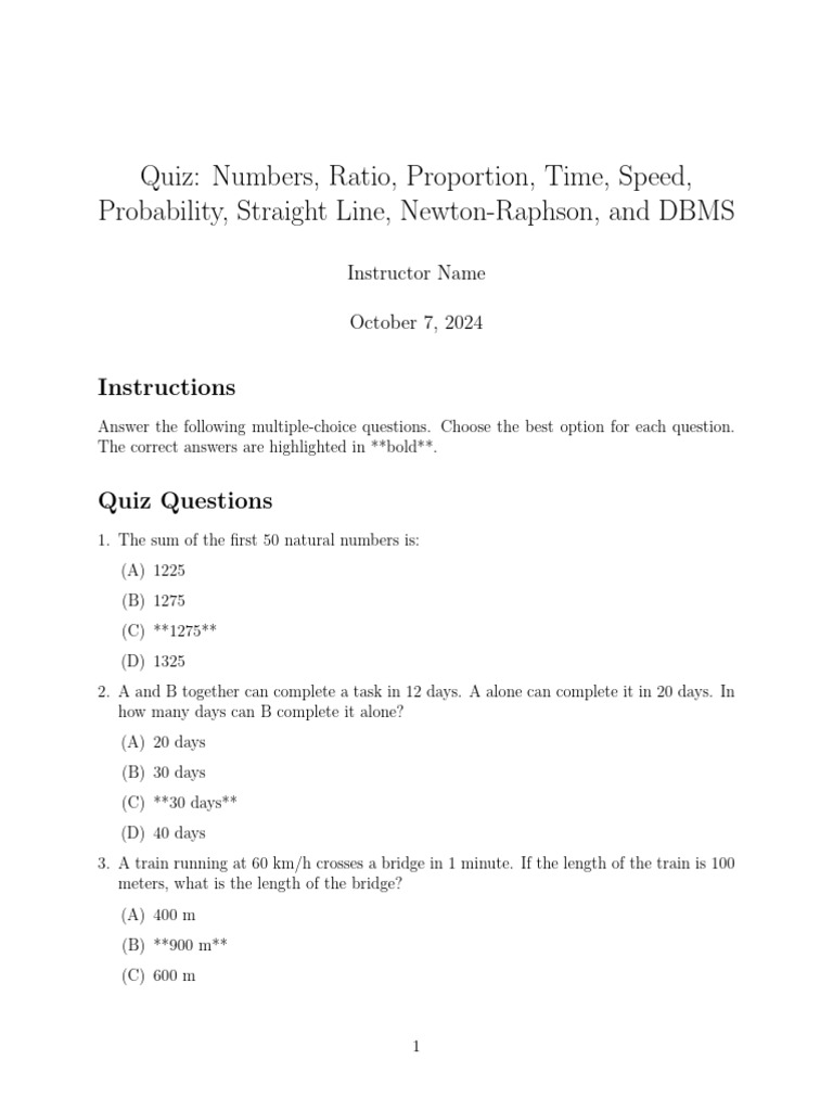 math and dbms quiz | PDF | Databases | Data Management math and dbms quiz | PDF | Databases | Data Management