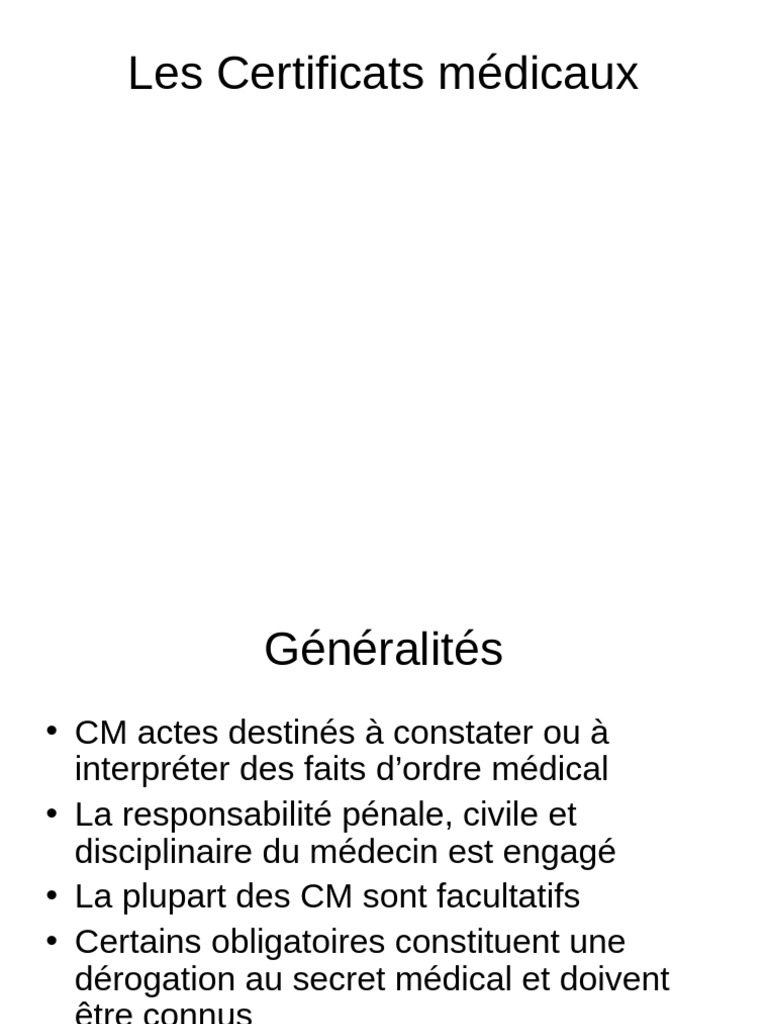 Certificats Médicaux | PDF