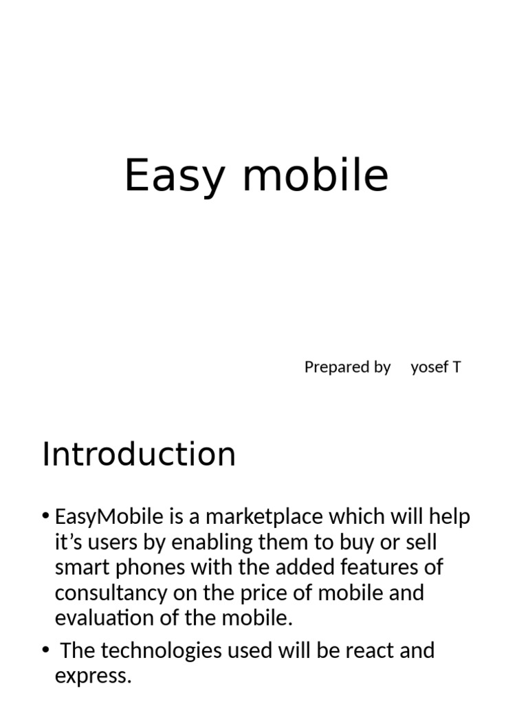 Easy Mobile | PDF | Sales | Market (Economics)