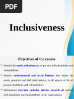 Inclusiveness Chapter One | PDF | Inclusion (Education) | Disability