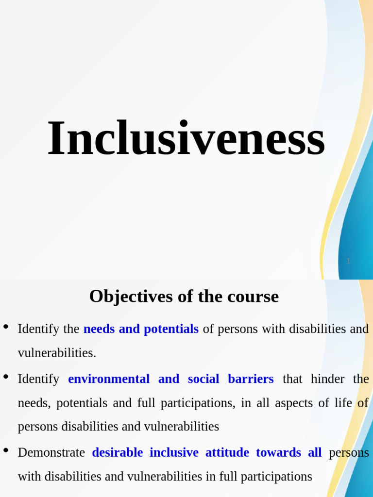 Inclusiveness PPT 2022-Dereje | PDF | Inclusion (Education) | Disability