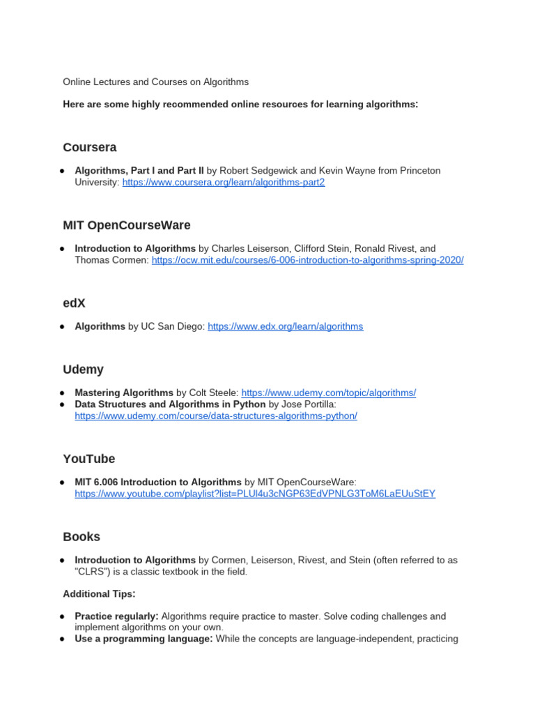 Lectures About Algorithm | PDF