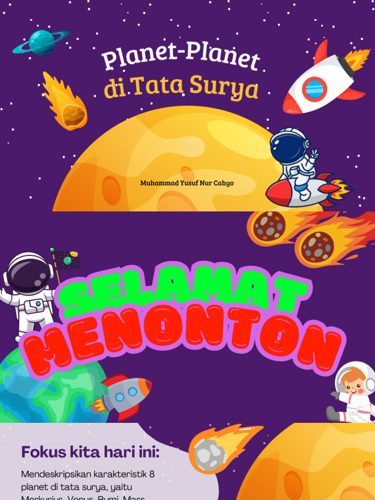 Ungu Ilustrasi Planet-Planet Di Tata Surya Presentasi | PDF