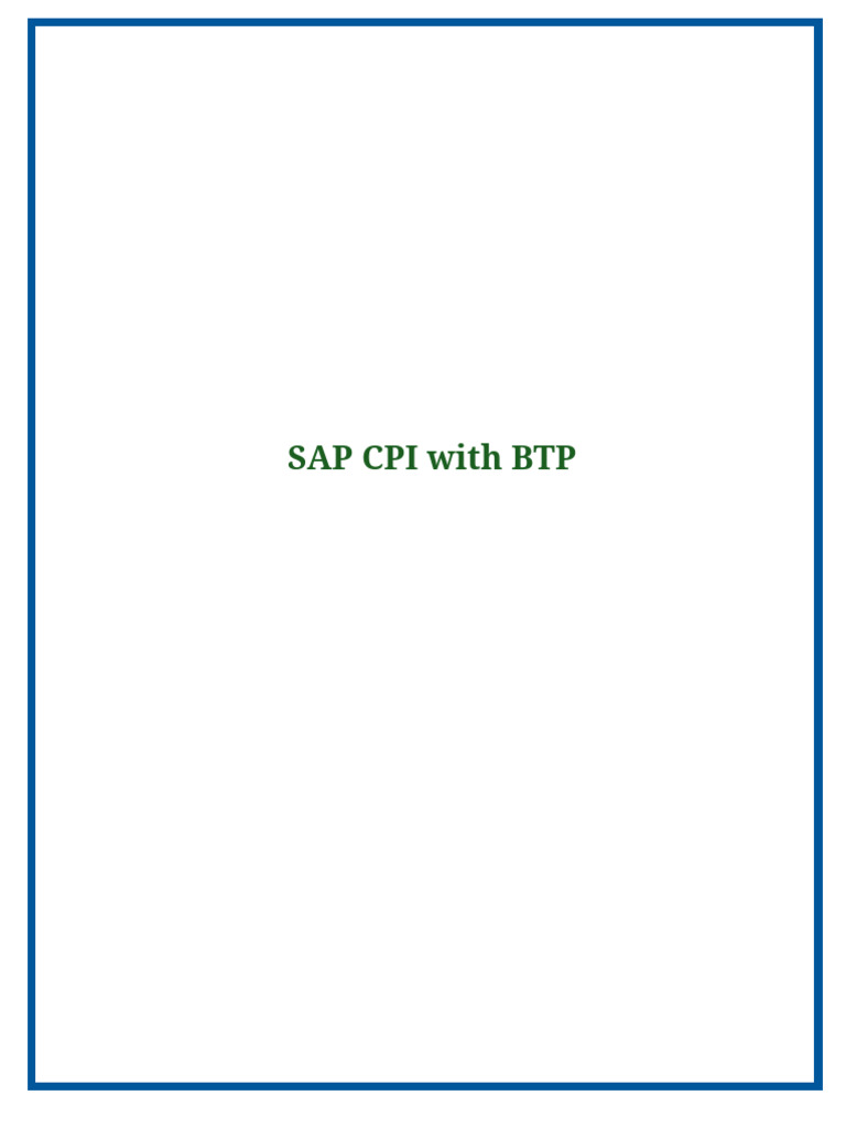 Sap Cpi With BTP-3 | PDF | Computers