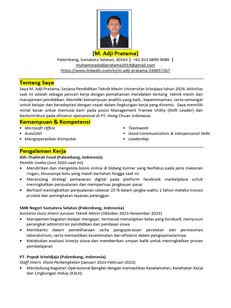 CV M Adji Pratama - PT. Hong Chuan Indonesia | PDF