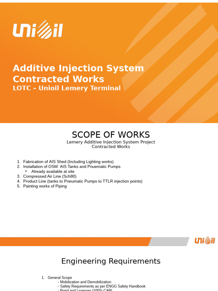 Sow - Lemery Additive Injection Contracted Works | PDF