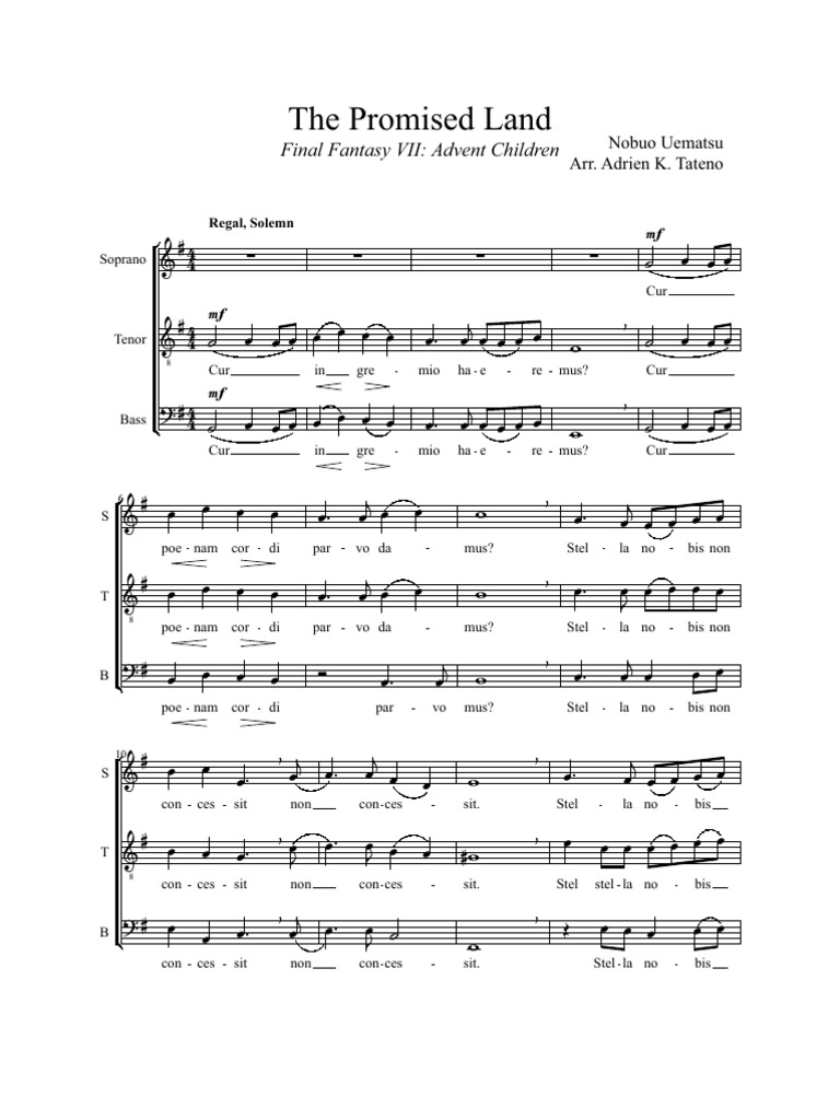 Promised Land Choral Sheet Music