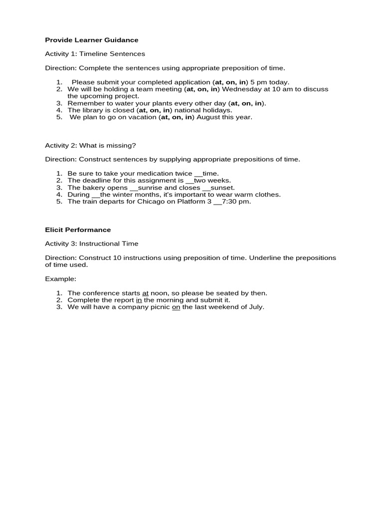 Activities For Workbook | PDF | Career & Growth