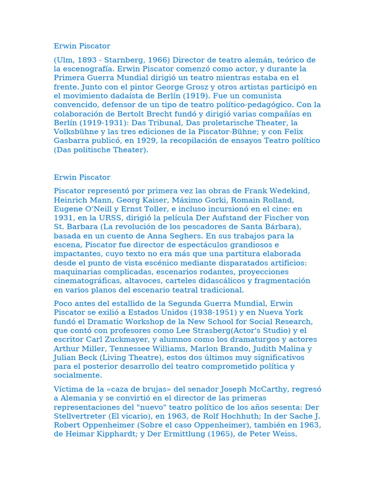 Erwin Piscator | PDF