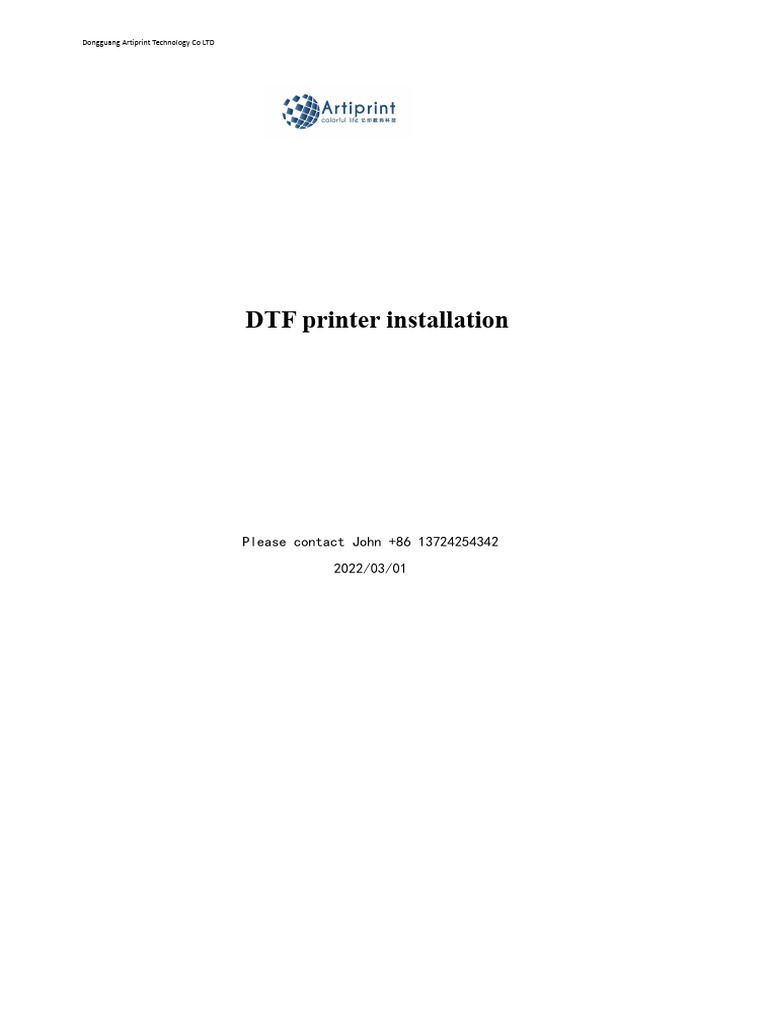 24in DTF Printer User Manual Hoson | PDF | Computer File | Network Interface Controller