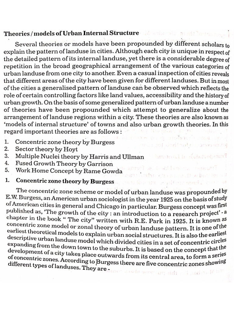 Theories of Urban Structure | PDF