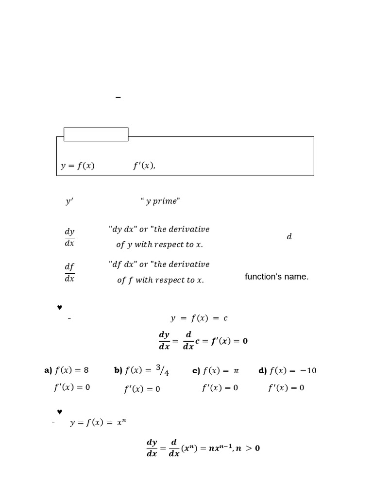 Differentiation Rules For Algebraic Functions Pdf Subtraction