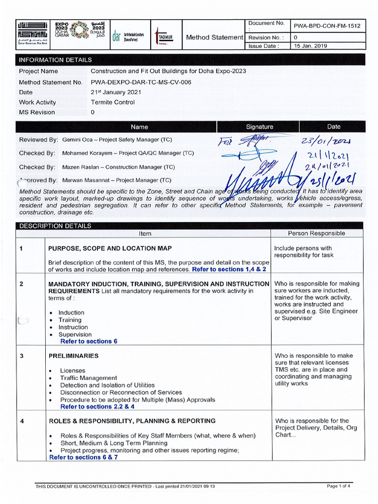 PWA-DEXPO-DAR-TC-MS-CV-006 - Final | PDF | Risk | Personal Protective ...