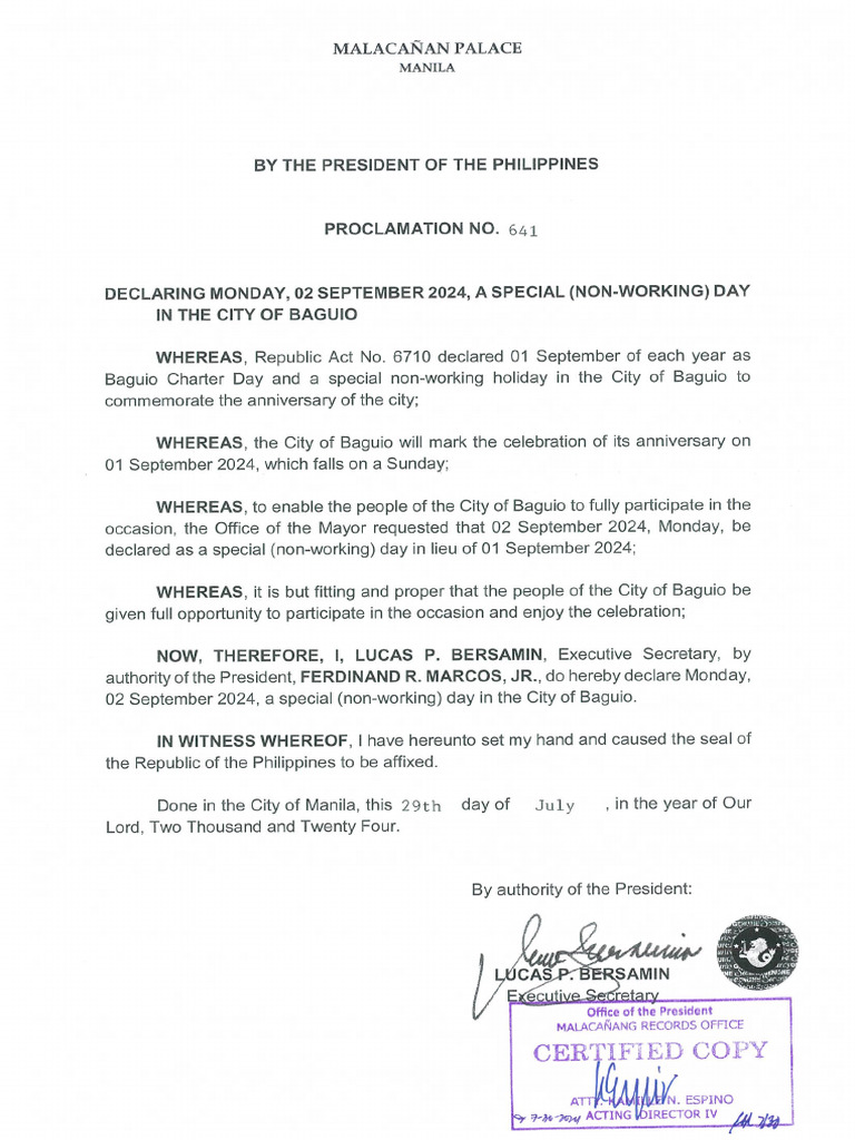 Proclamation 641 | PDF