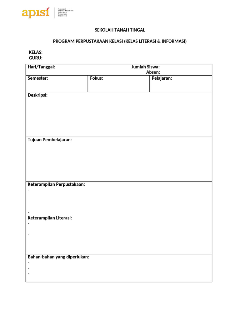 Template RPP | PDF | Seni & Disiplin Bahasa