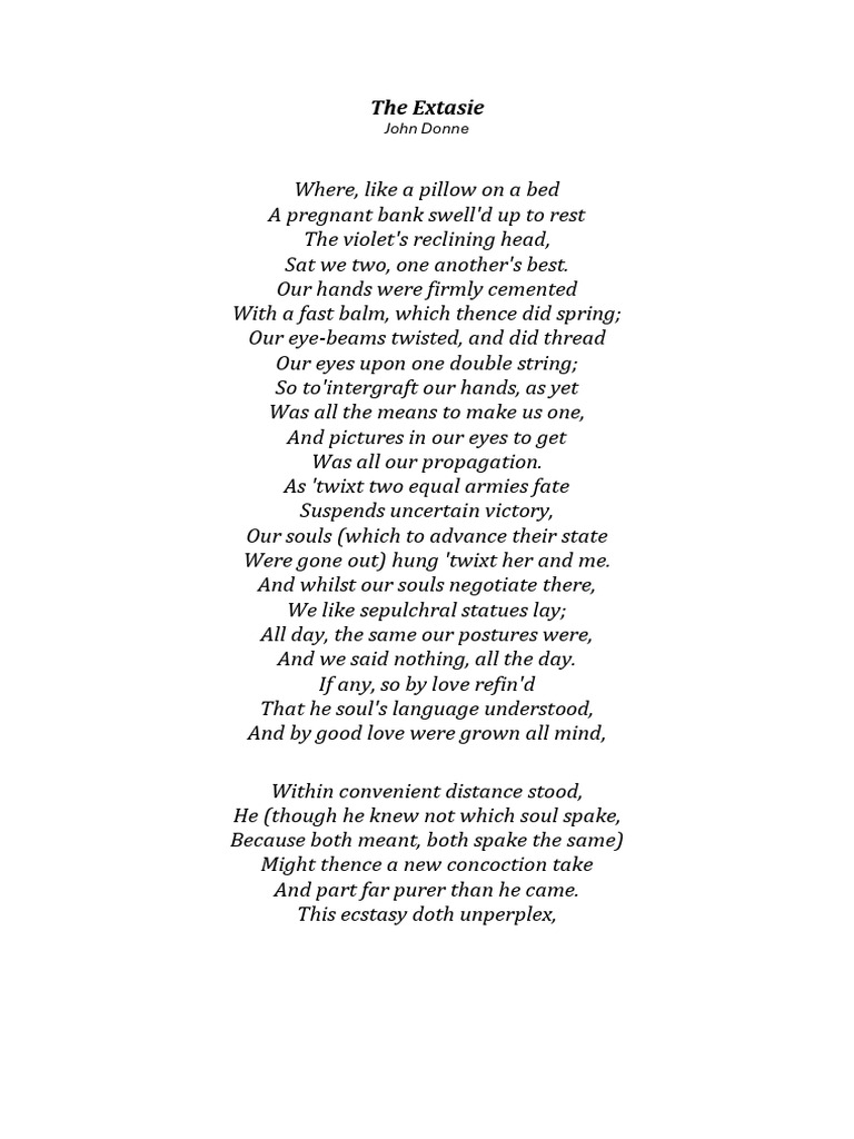 The Extasie | PDF