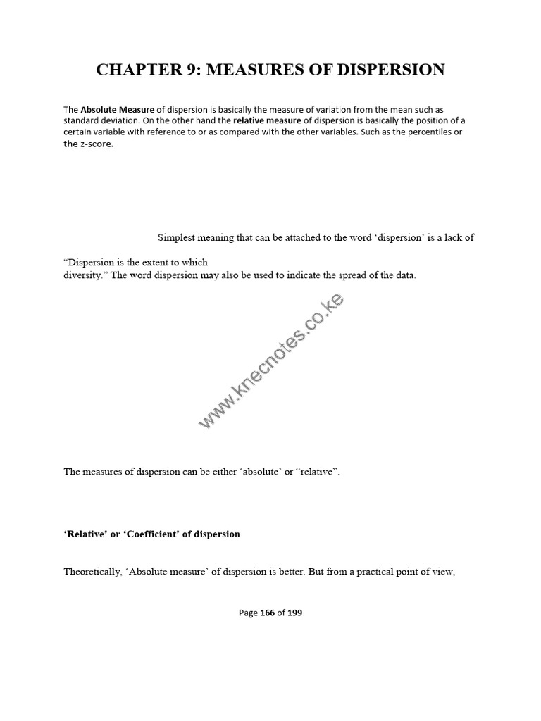 Measures of Dispersion 1 | PDF | Skewness | Mean