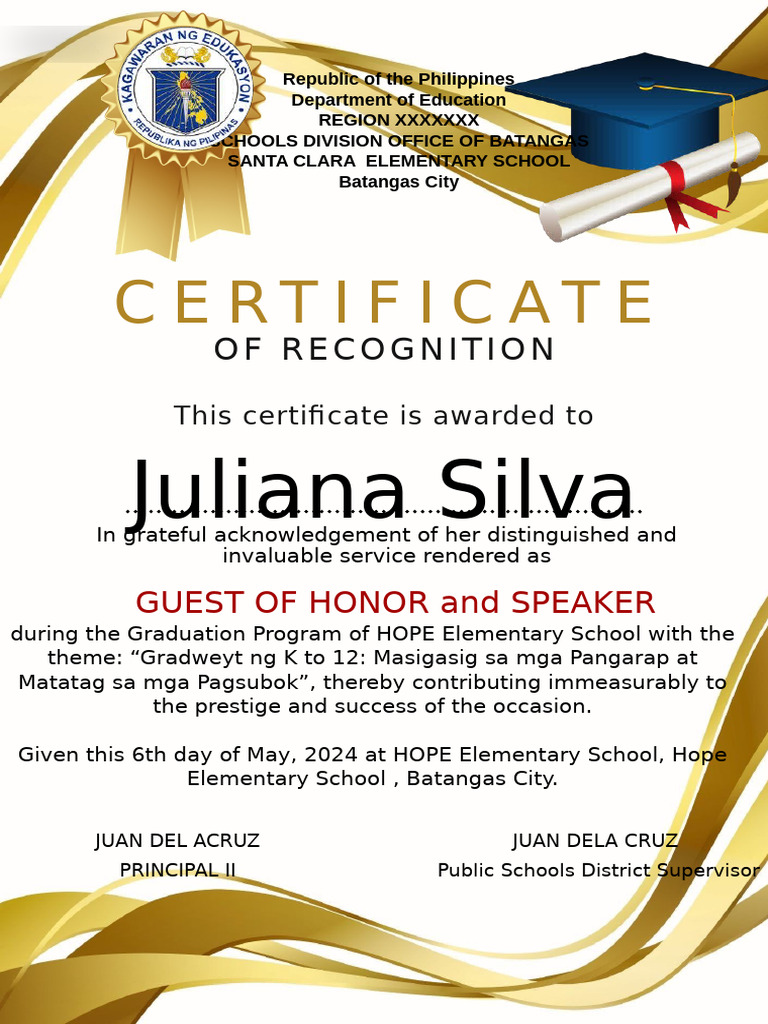 GUEST-SPEAKER-CERTIFICATE | PDF | Philippines