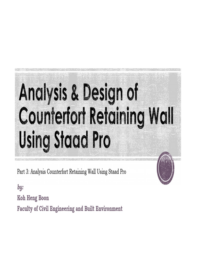 Counterfort Retaining Wall Analysis in STAAD Pro | PDF