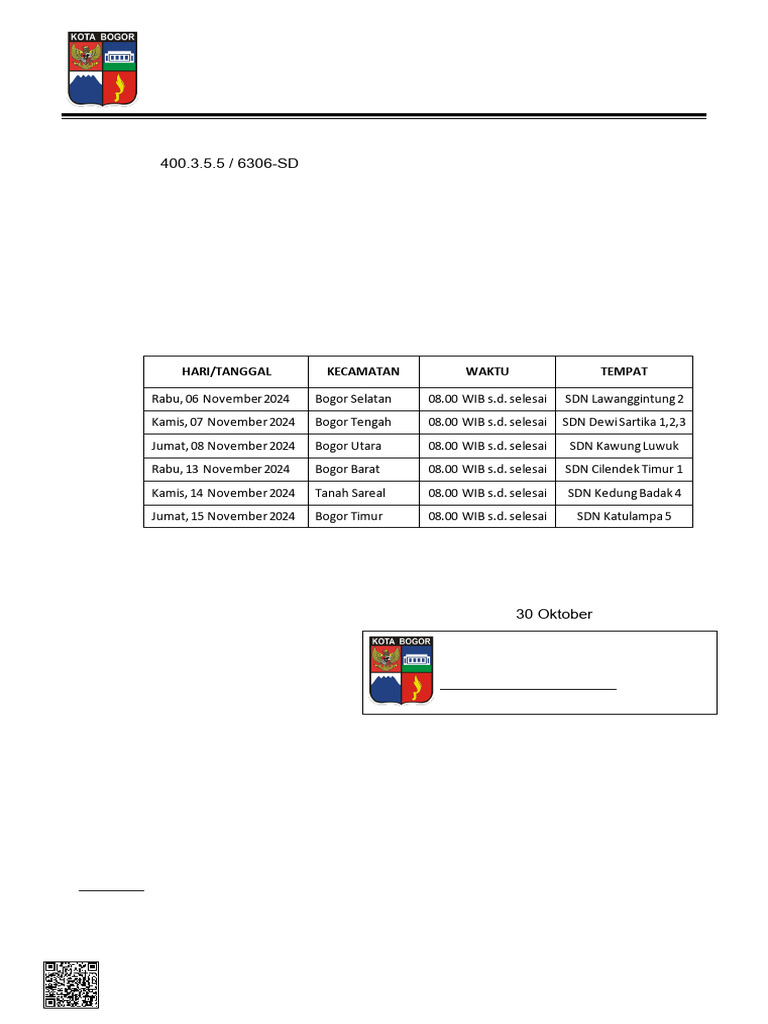 Surat Undangan Asistensi RKAS 2024 SD Negeri Penerima BOSP APBN | PDF