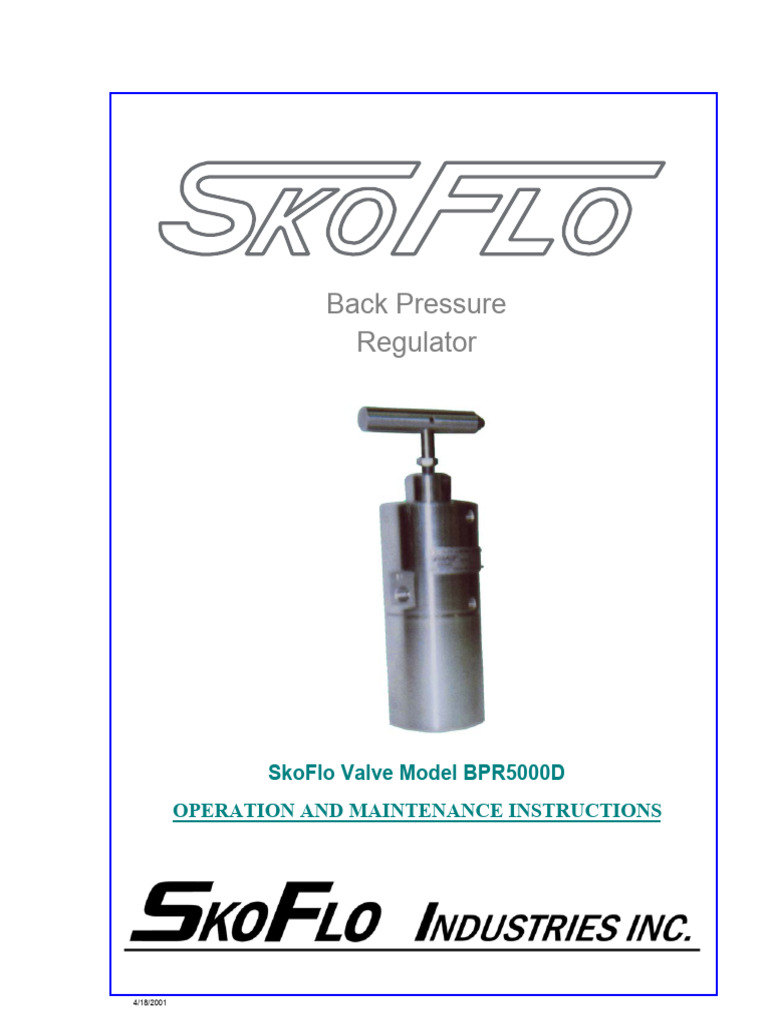 Bpr5000D OM | PDF | Valve | Piston