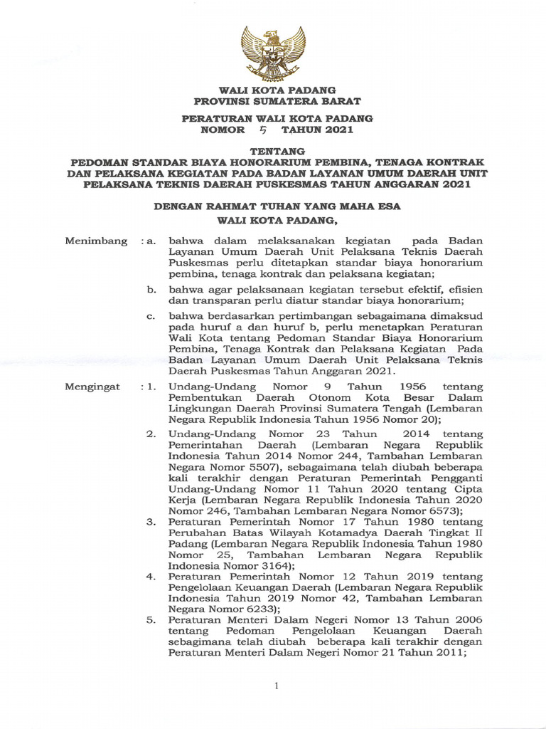 Kota Padang-Perwali - 05 - Tahun - 2021 | PDF