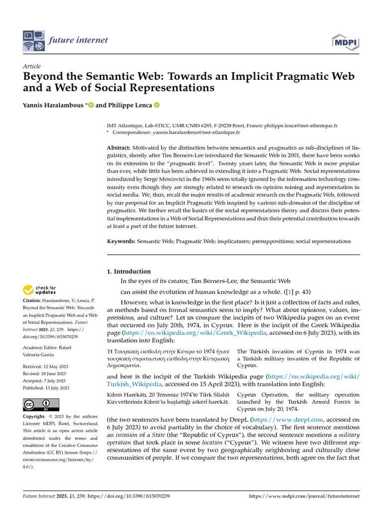 Beyond The Semantic Web Towards An Implicit Pragma | PDF | Html | Html ...