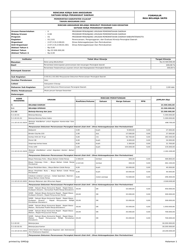 Penyusunan Dokumen Perencanaan Perangkat Daerah | PDF