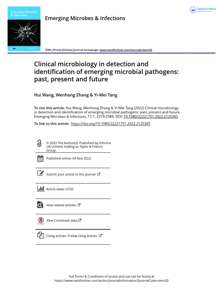 Clinical Microbiology in Detection and Identification of Emerging ...