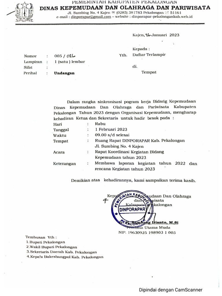 Undangan Rakor OKP 2023 | PDF