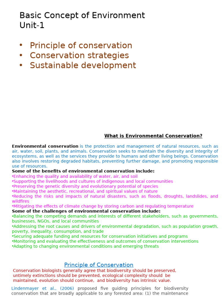 Sustainable Devlopment - UNIT 1 | PDF | Conservation Biology | Biodiversity