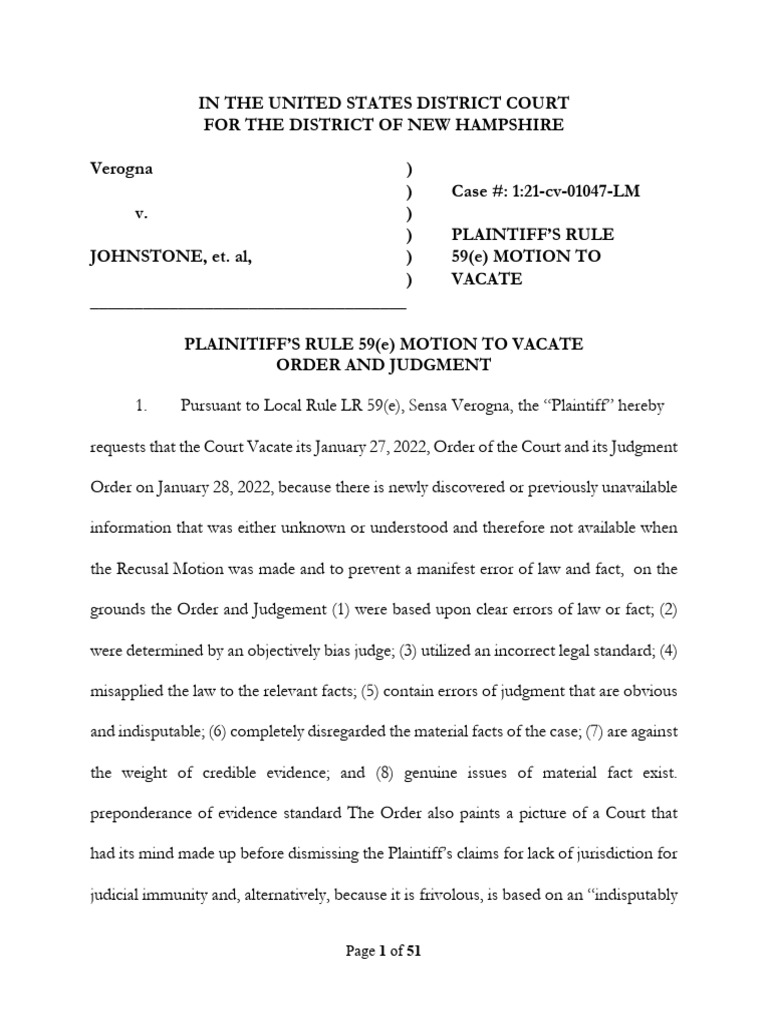 15 - Rule 59 Binder | PDF | Bivens V. Six Unknown Named Agents | Due ...