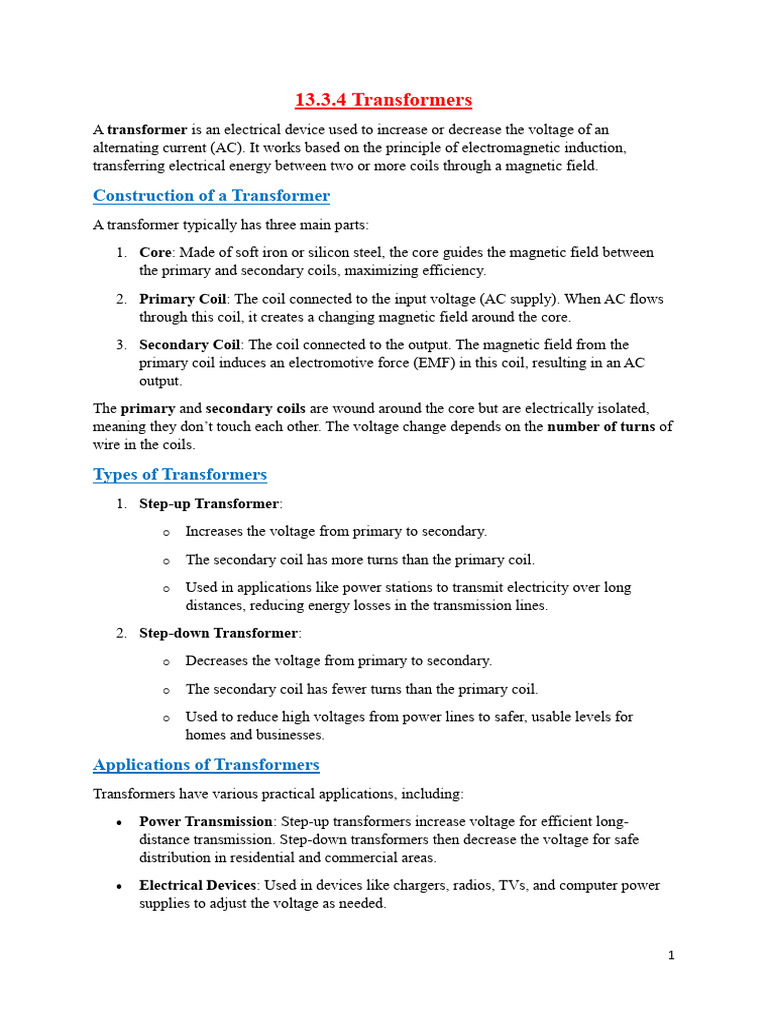 Transformers | PDF | Transformer | Inductor