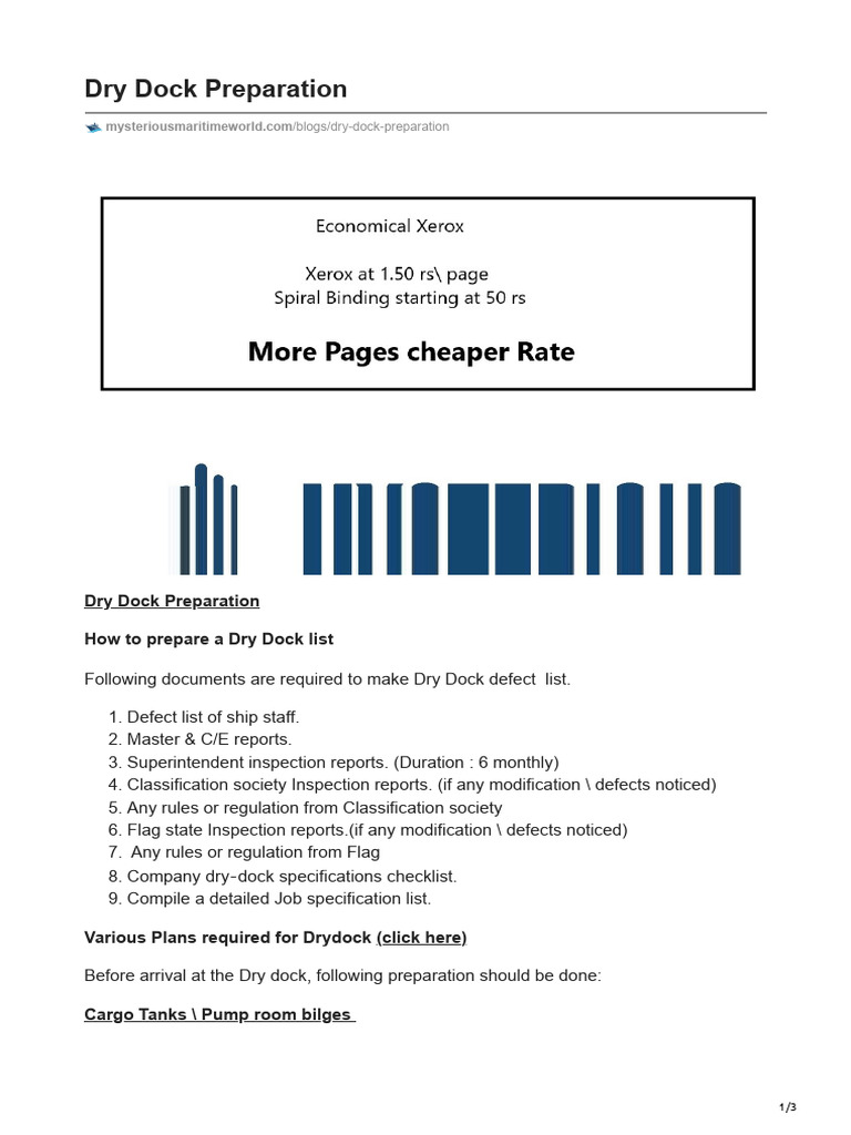 Dry Dock Preparation | PDF | Rudder | Ships