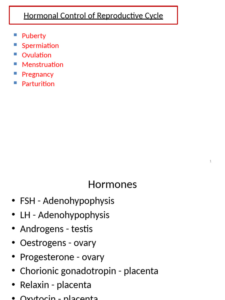 Reproductive Hormones | PDF