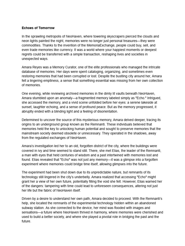 Echoes of Tomorrow | PDF