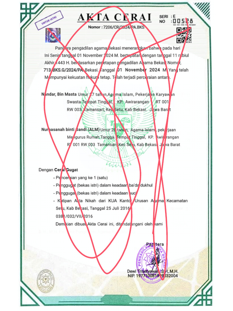 AKTE CERAI - X ISTRI -364 | PDF