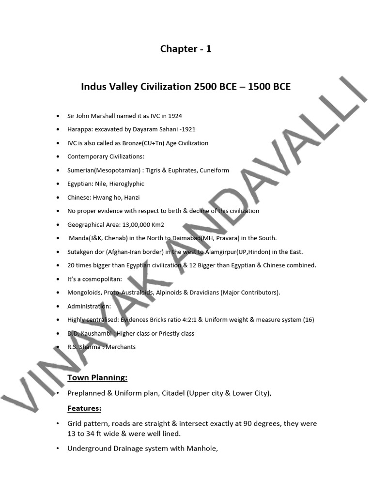 Indus Valley Civilization Overview | PDF