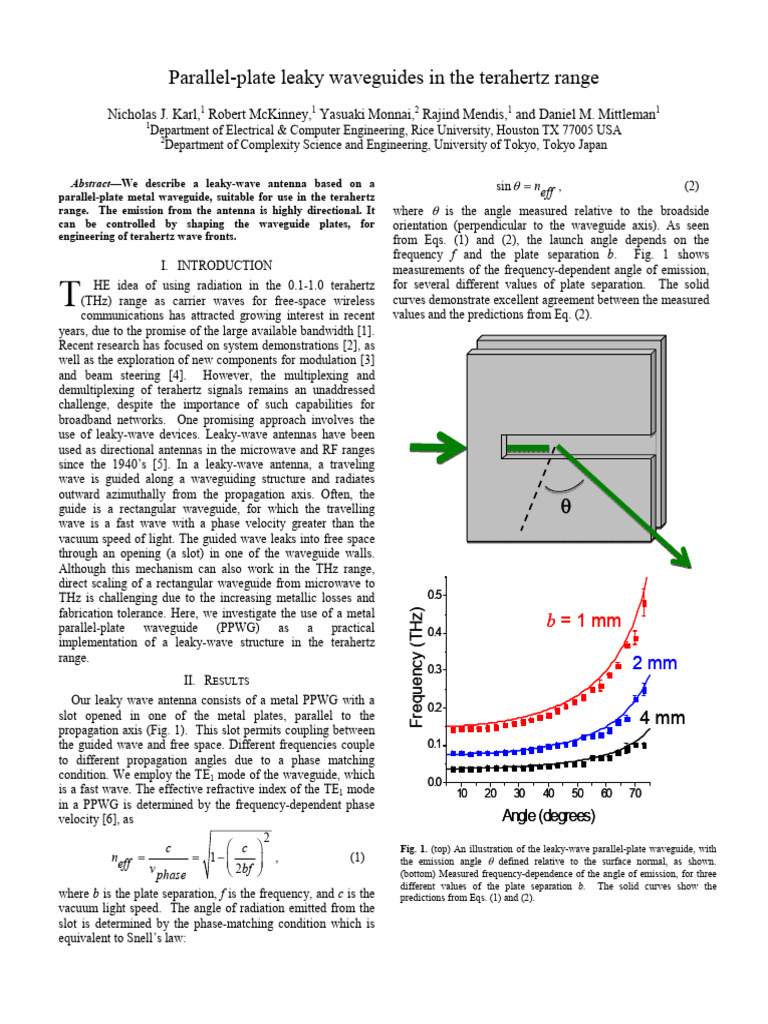 Terahertz Leaky-Wave Antenna Design | PDF | Waveguide | Waves