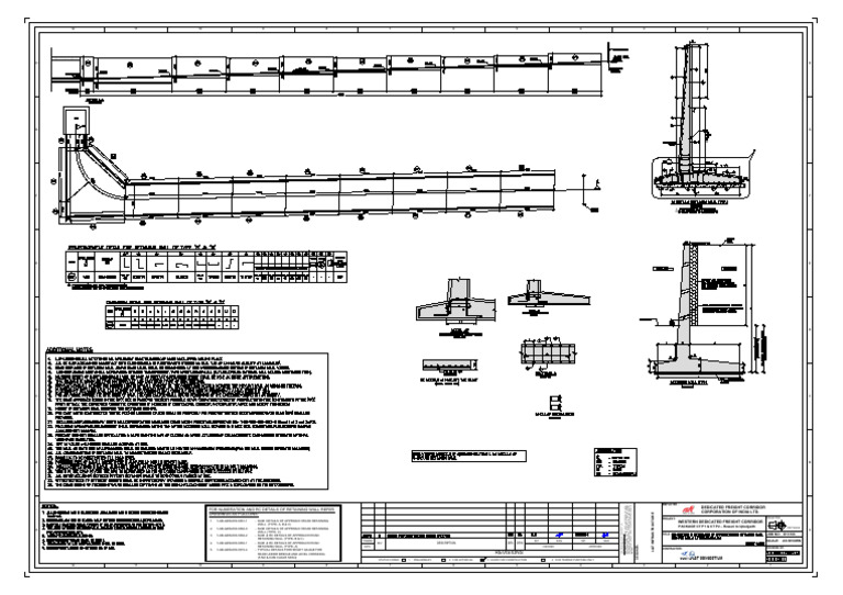 Numeration & R.C Details of Approach Road Retaining Wall Vup For Rob-6 ...