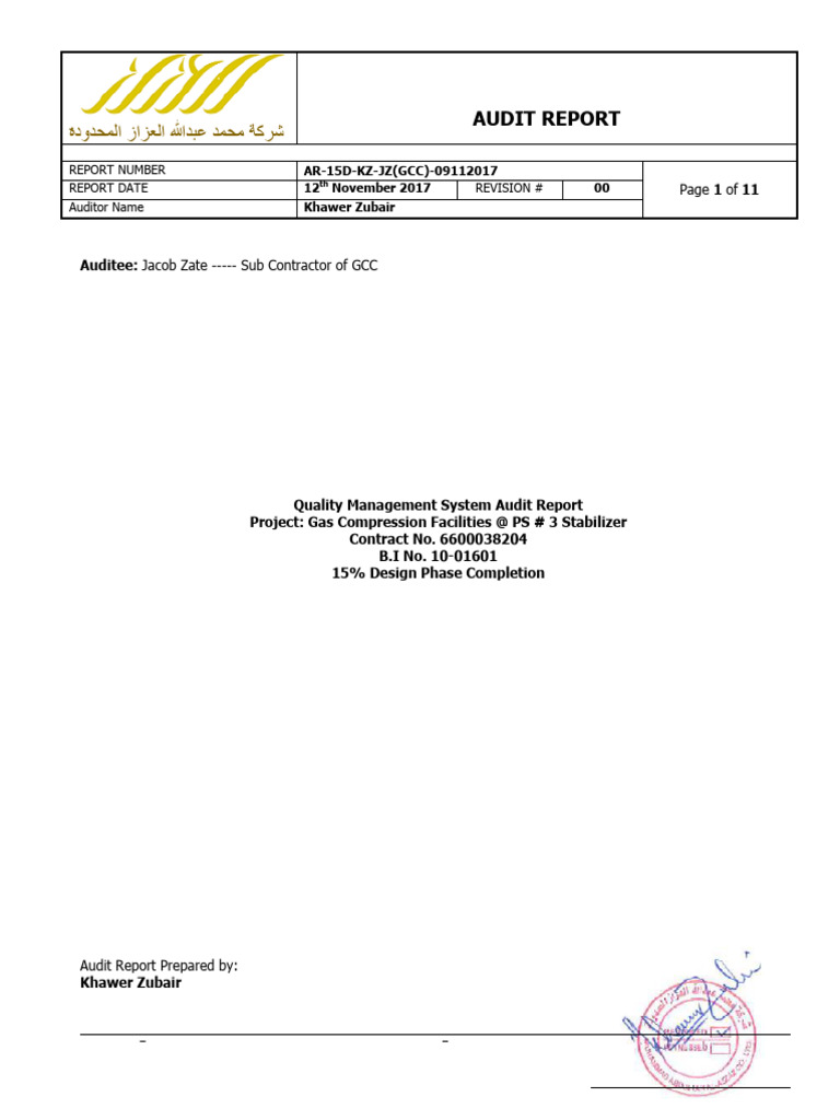 15% Design Phase Audit | PDF | Auditor's Report | Audit