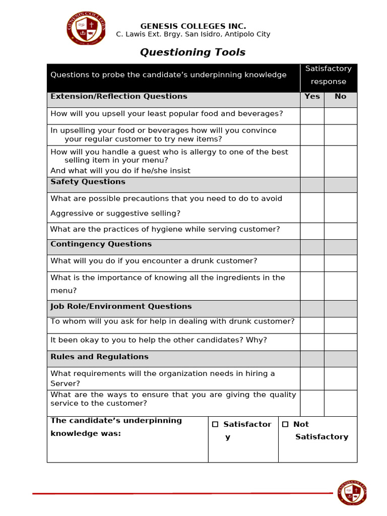 Questioning Tools | PDF | Career & Growth