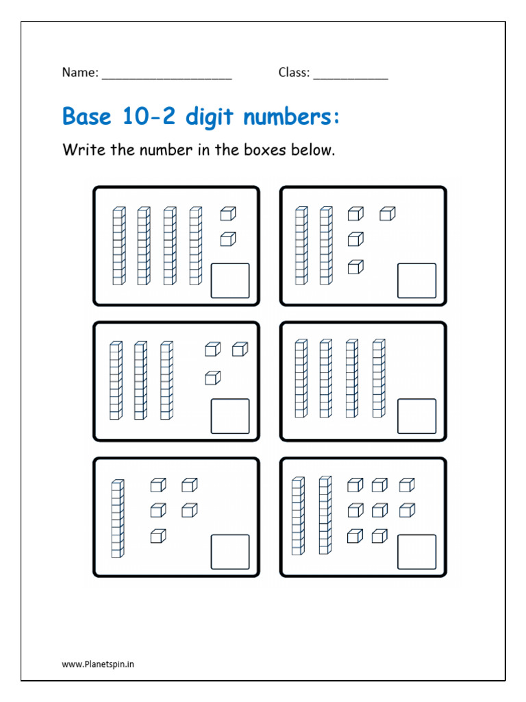 Write Base 10 2 Digit Numbers Maths Grade1 | PDF