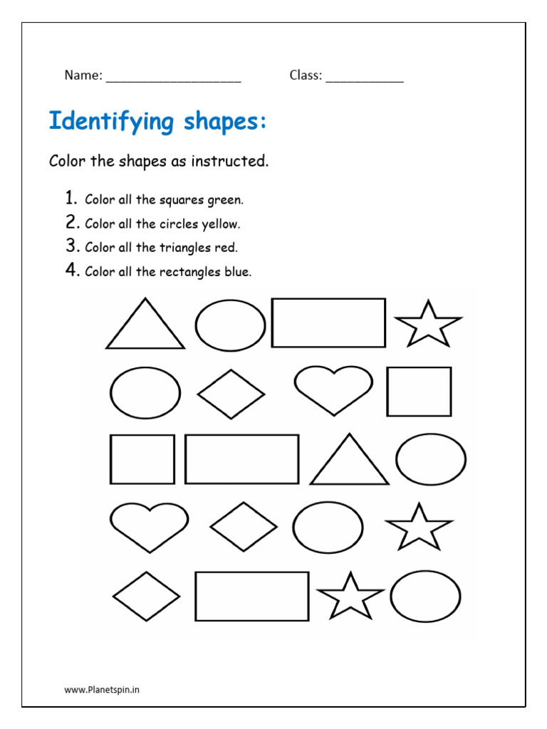 Shapes Worksheet Grade1 Maths | PDF | Science & Mathematics