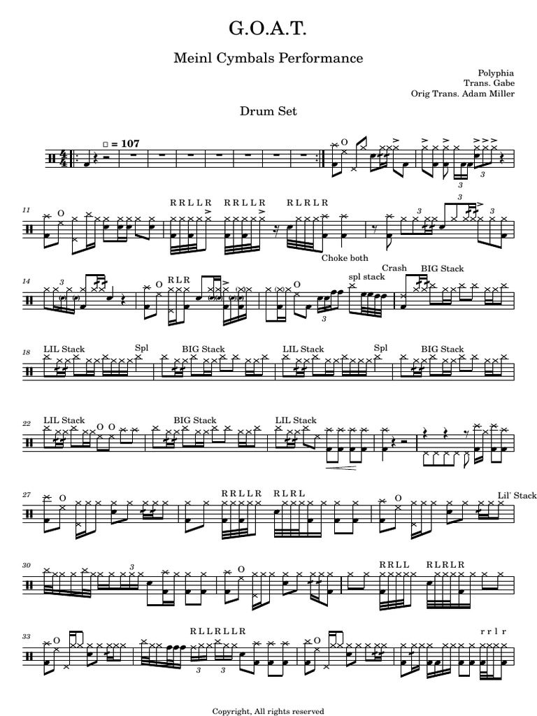 GOAT__Polyphia | PDF | Percussion Instruments