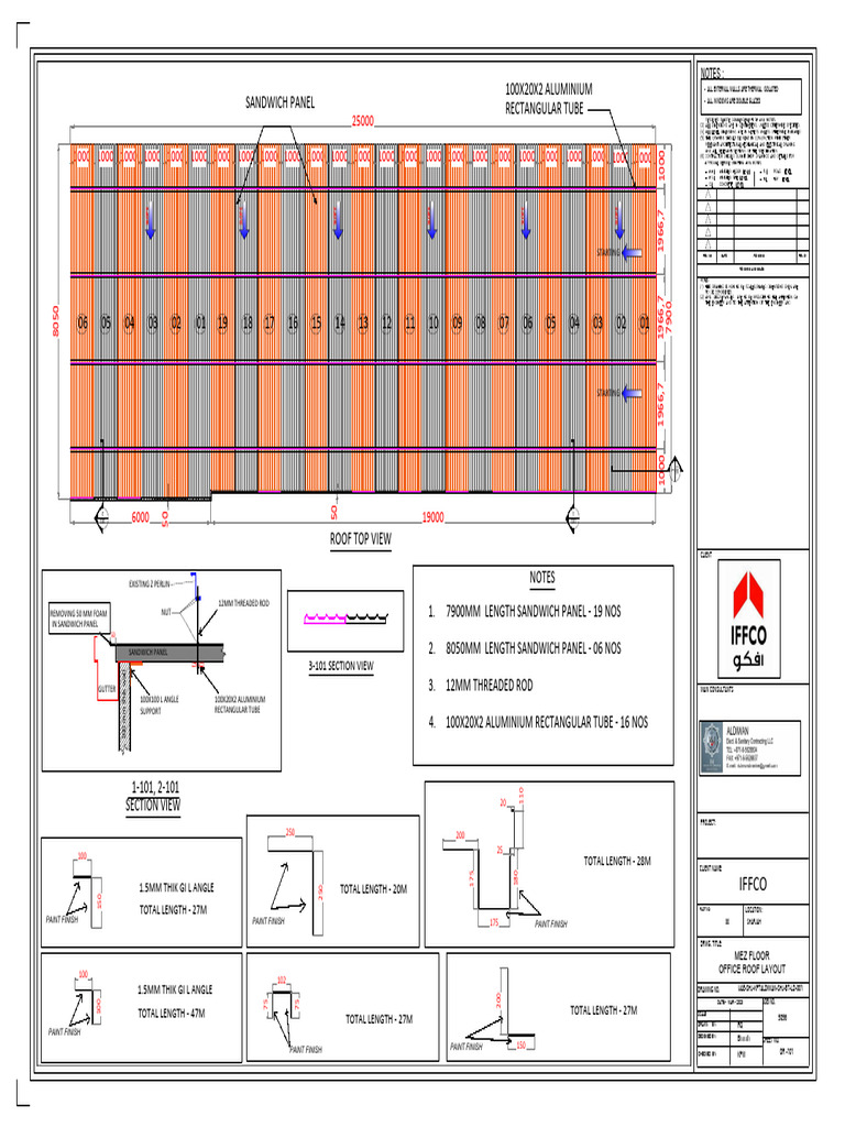 EMG Roof Sandwich Panel Layout - Layout2 | PDF | Building Engineering | Building Technology