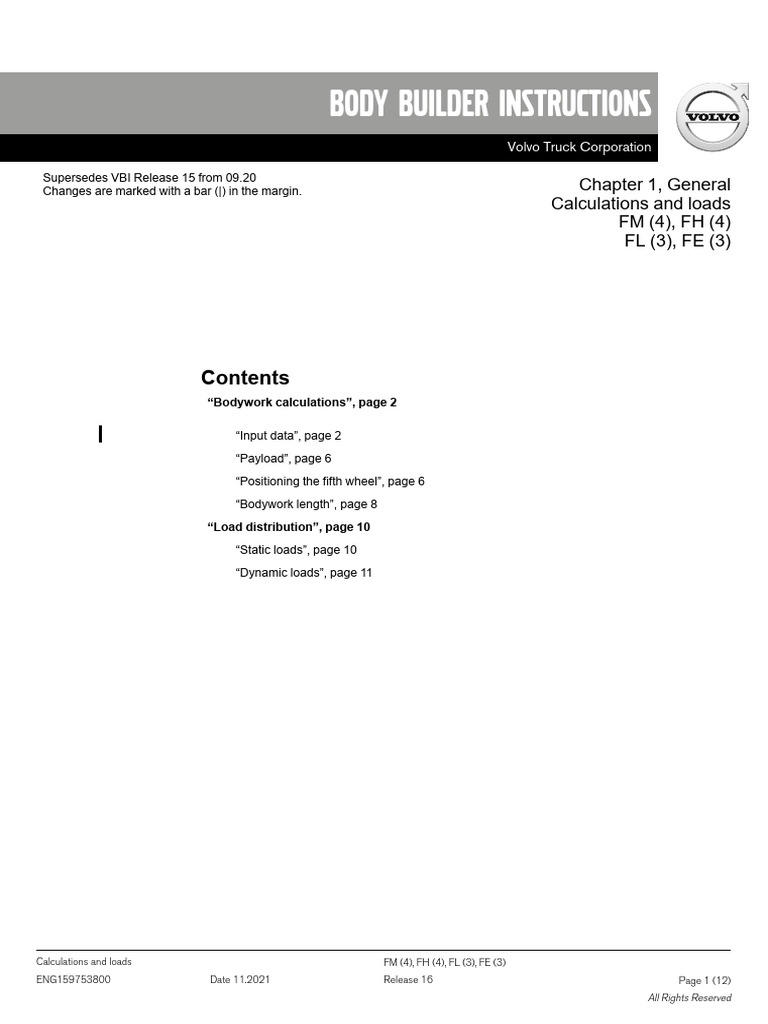 Volvo Truck Body Builder Guide | PDF | Truck | Axle